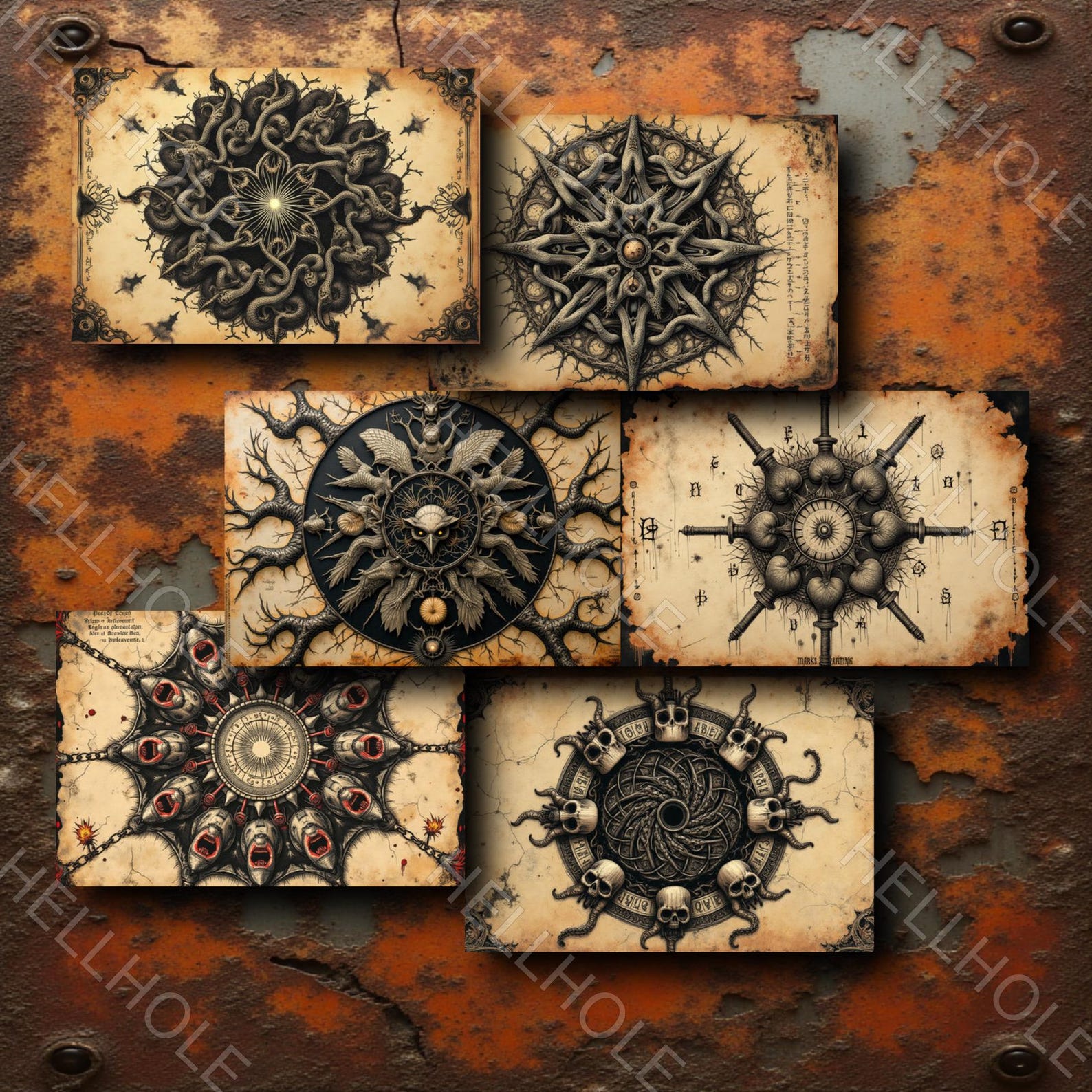Cursed Seal Illustrations: Occult Sigil Clipart Bundle (digital ...