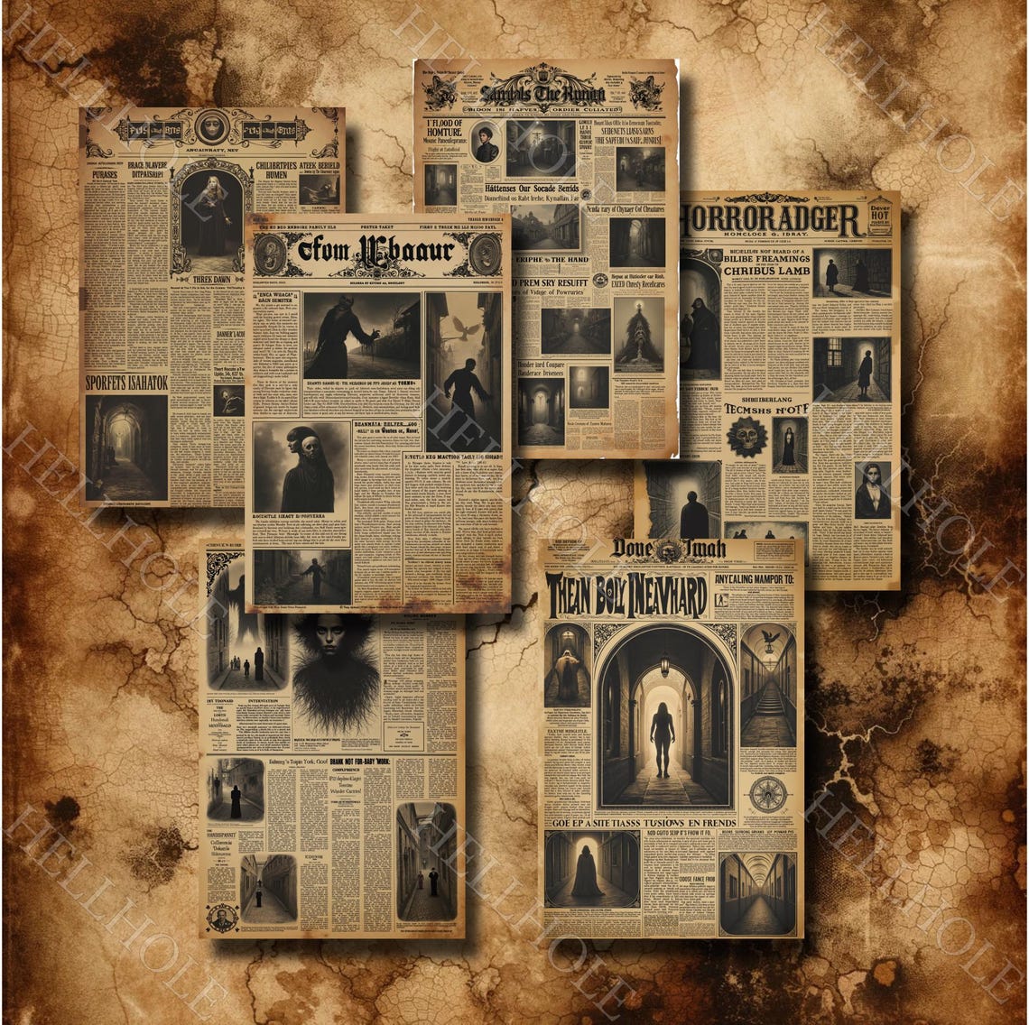 Victorian Gothic Newspaper Pack: 50 Sinister Pages (digital Download ...