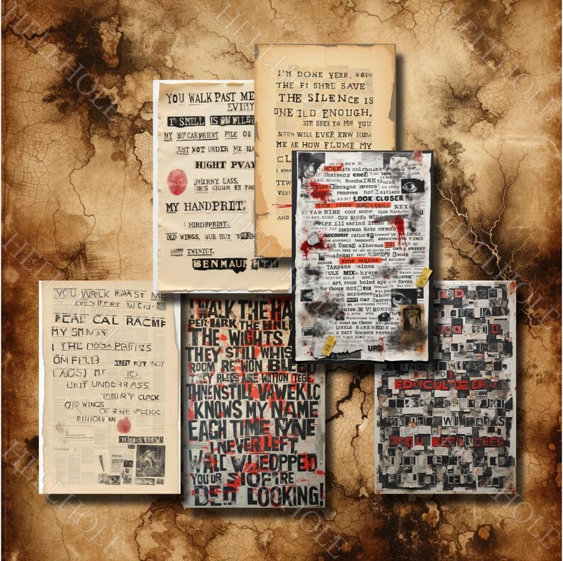 Serial Killer Letter Pages. 50 Printable Murderer Notes, Horror ...