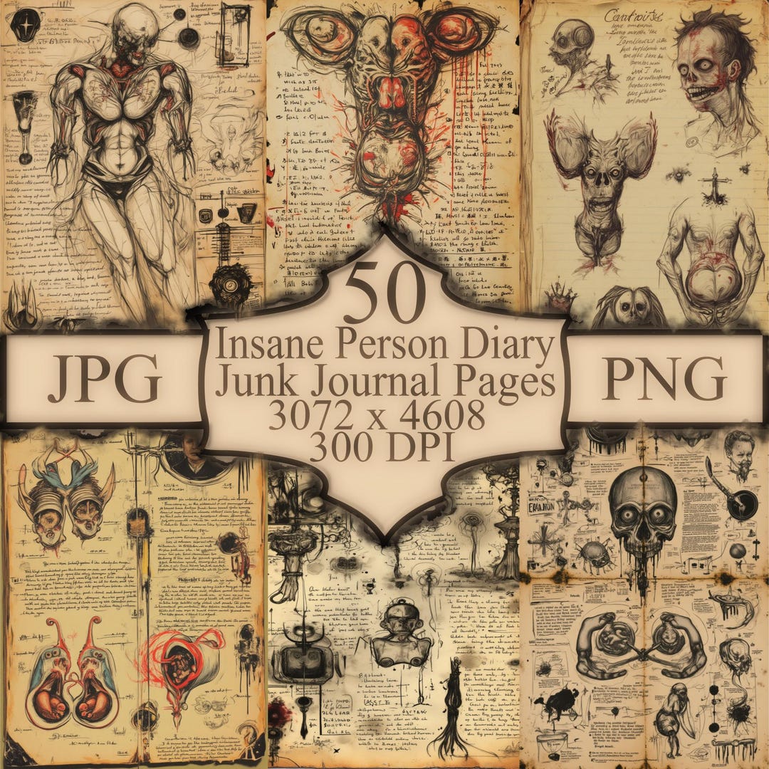 Disturbing Gothic Illustrations: Horror Scrapbook Art Pack (digital ...