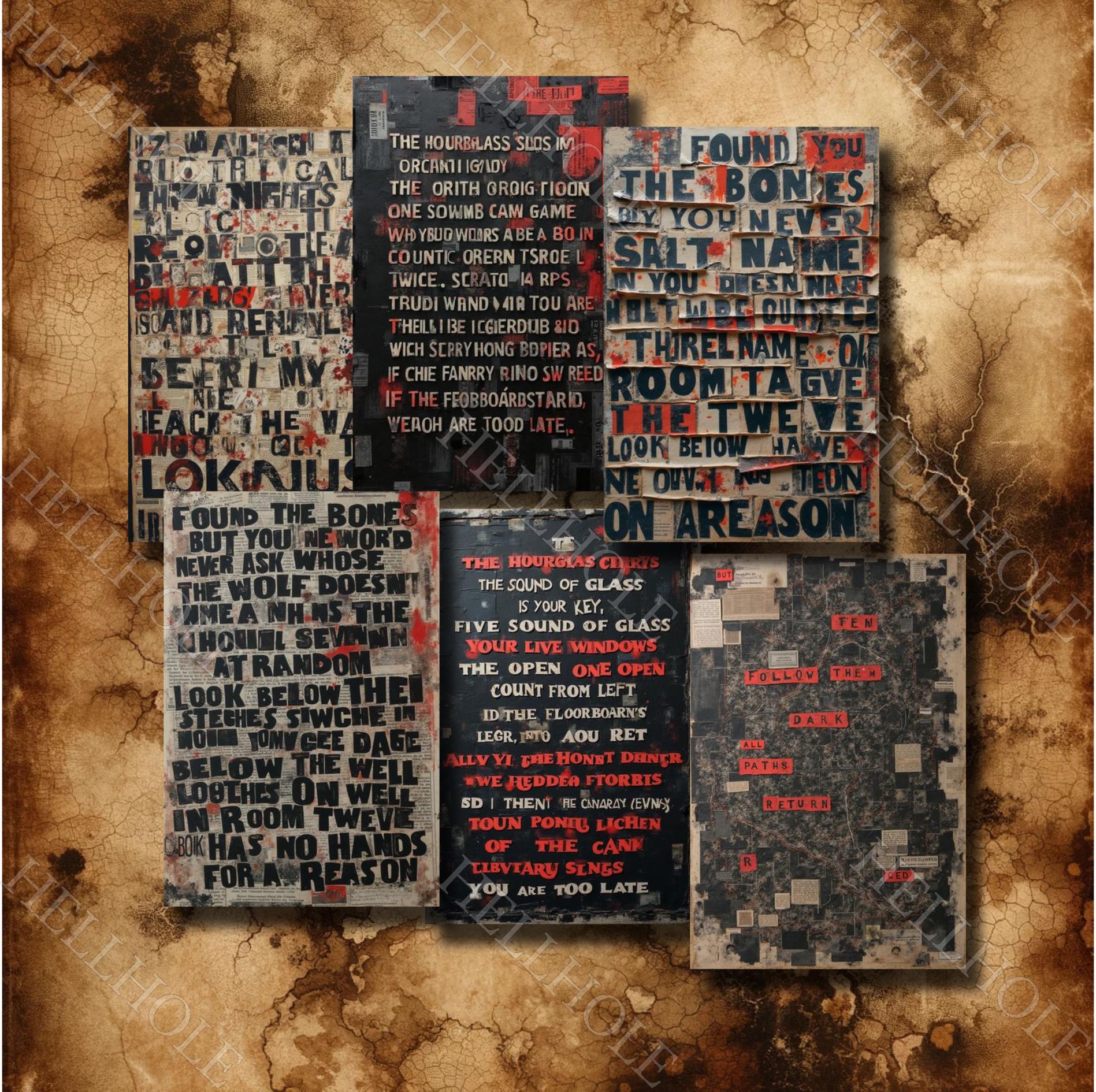 Serial Killer Letter Pages. 50 Printable Murderer Notes, Horror ...