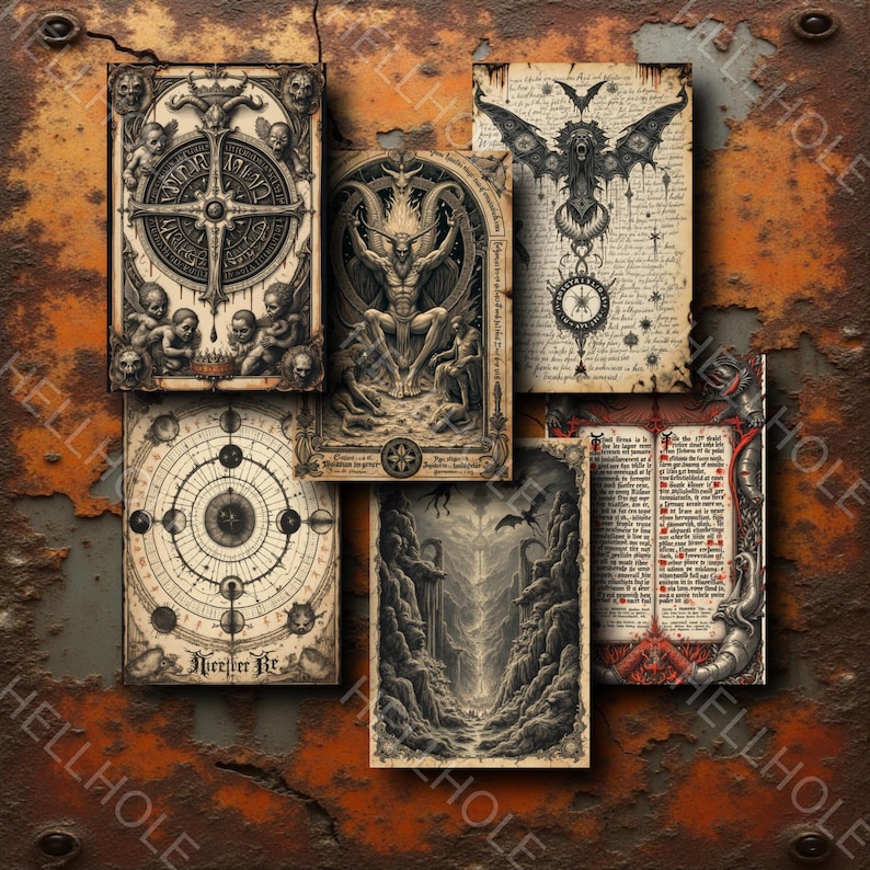 Satanic Grimoire Art Print: Occult Dark Symbolism (digital Download) - Etsy