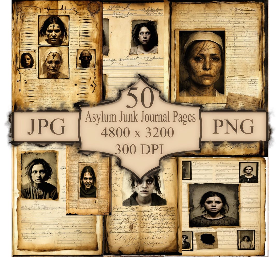 Disturbing Asylum Illustrations – Dark Patient Portraits & Vintage ...