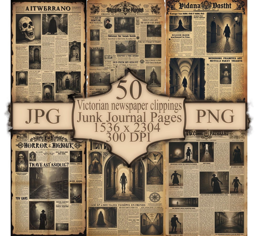 Victorian Gothic Newspaper Pack: 50 Sinister Pages (digital Download ...