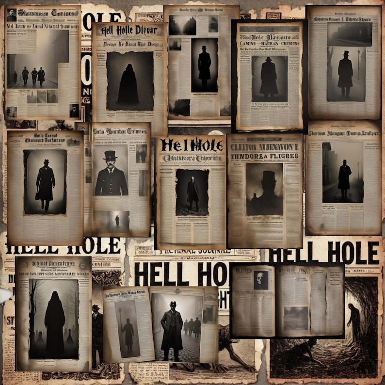 Printable Horror Newspaper Clippings - Vintage Ephemera Digital ...