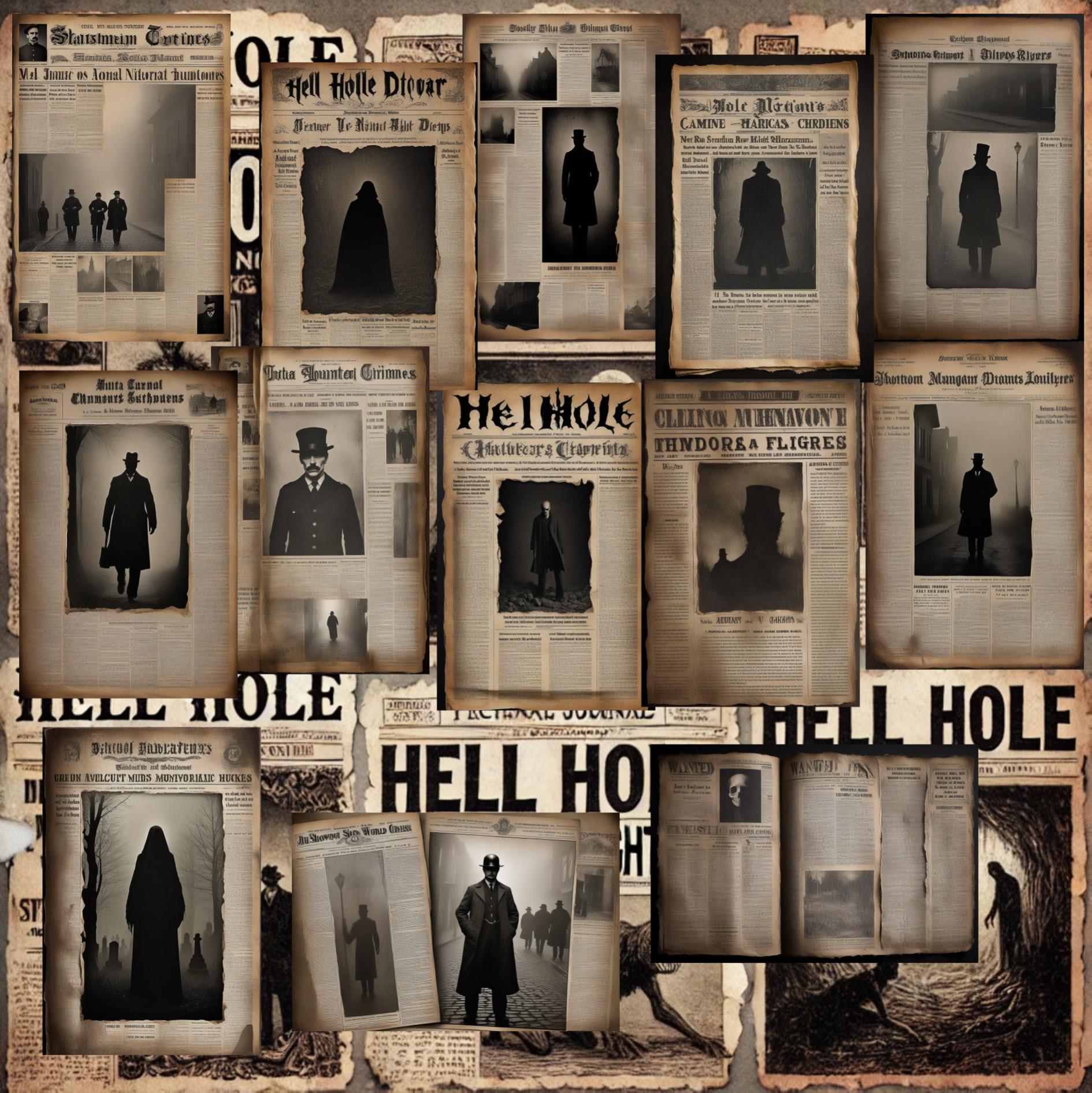 Printable Horror Newspaper Clippings Vintage Ephemera Digital Download ...