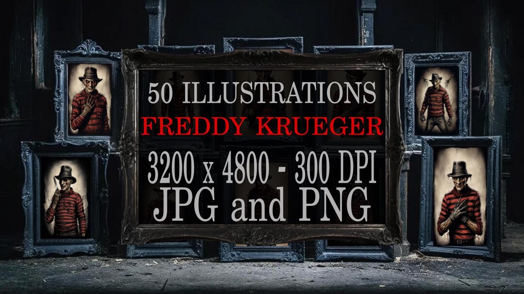 Freddy Krueger Poster Pack Printable Horror Art for Wall Decor Creepy ...