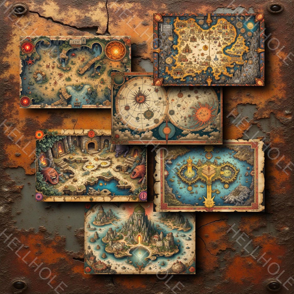 Fantasy Map Printables: RPG Worldbuilding Cartography Pack (digital ...