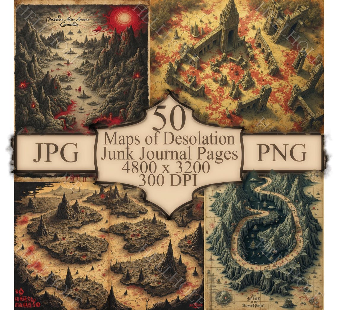 50 Fantasy Cartography Maps: Mysterious Realms, Desolate Lands (digital ...