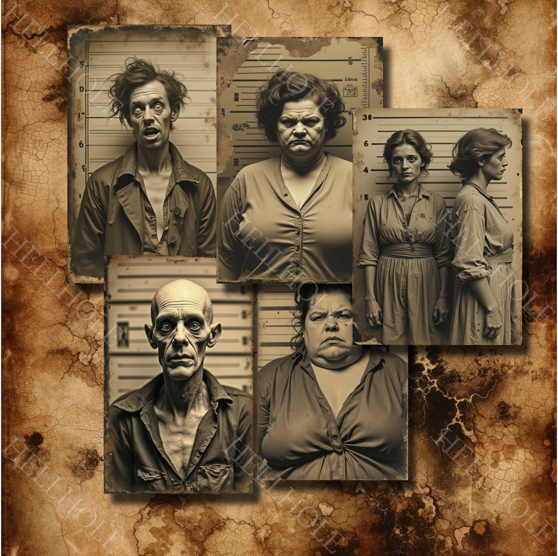 Crime & Punishment: 50 Mugshot Illustrations – Vintage Police Records ...