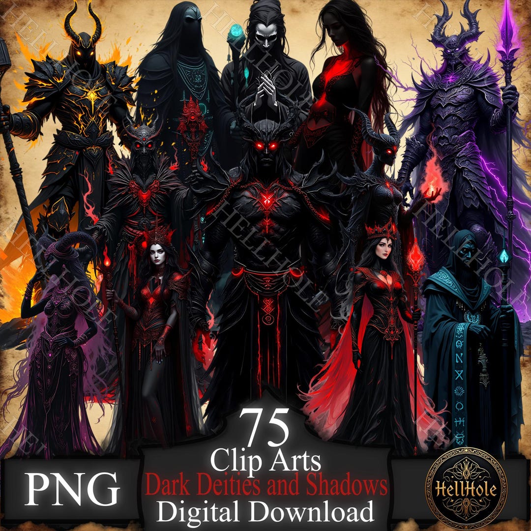 Dark Deities Clip Art Set, Infernal Gods and Dark Fantasy - Etsy