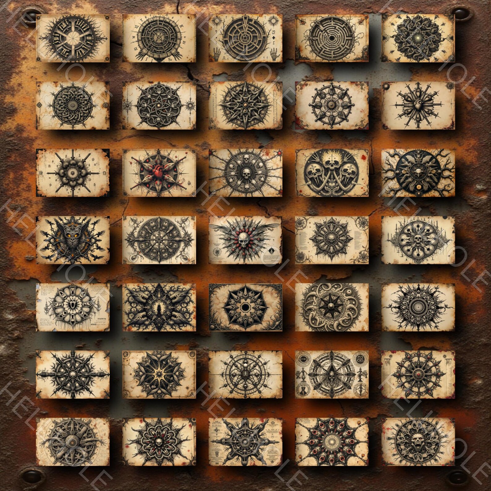 Cursed Seal Illustrations: Occult Sigil Clipart Bundle (digital ...