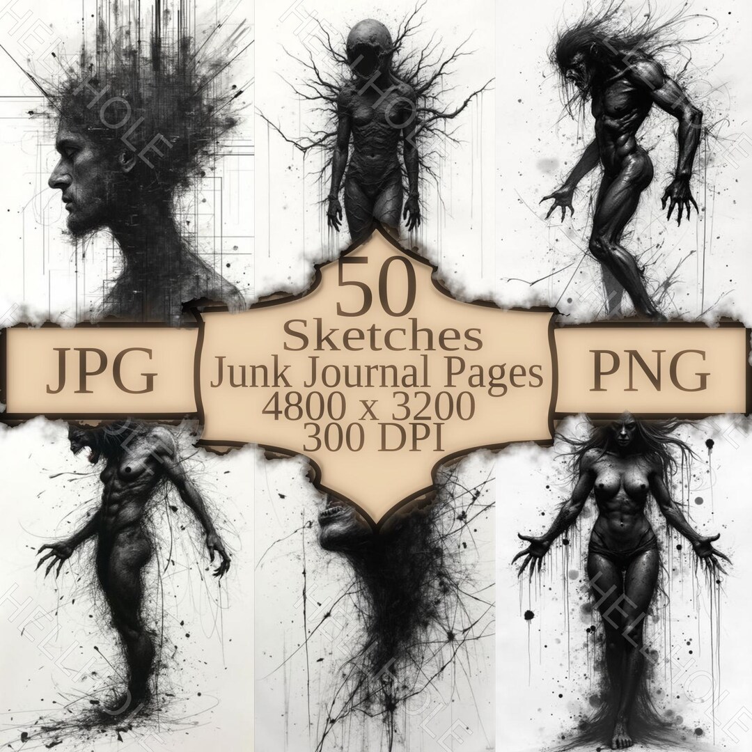 Disturbing Horror Pencil Sketch Art Prints: Eerie Faces, Unsettling ...