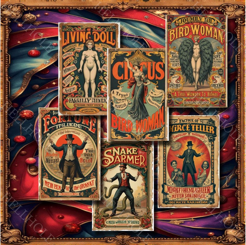 Vintage Circus Poster Bundle: Carnival Art Prints (digital Download - Etsy