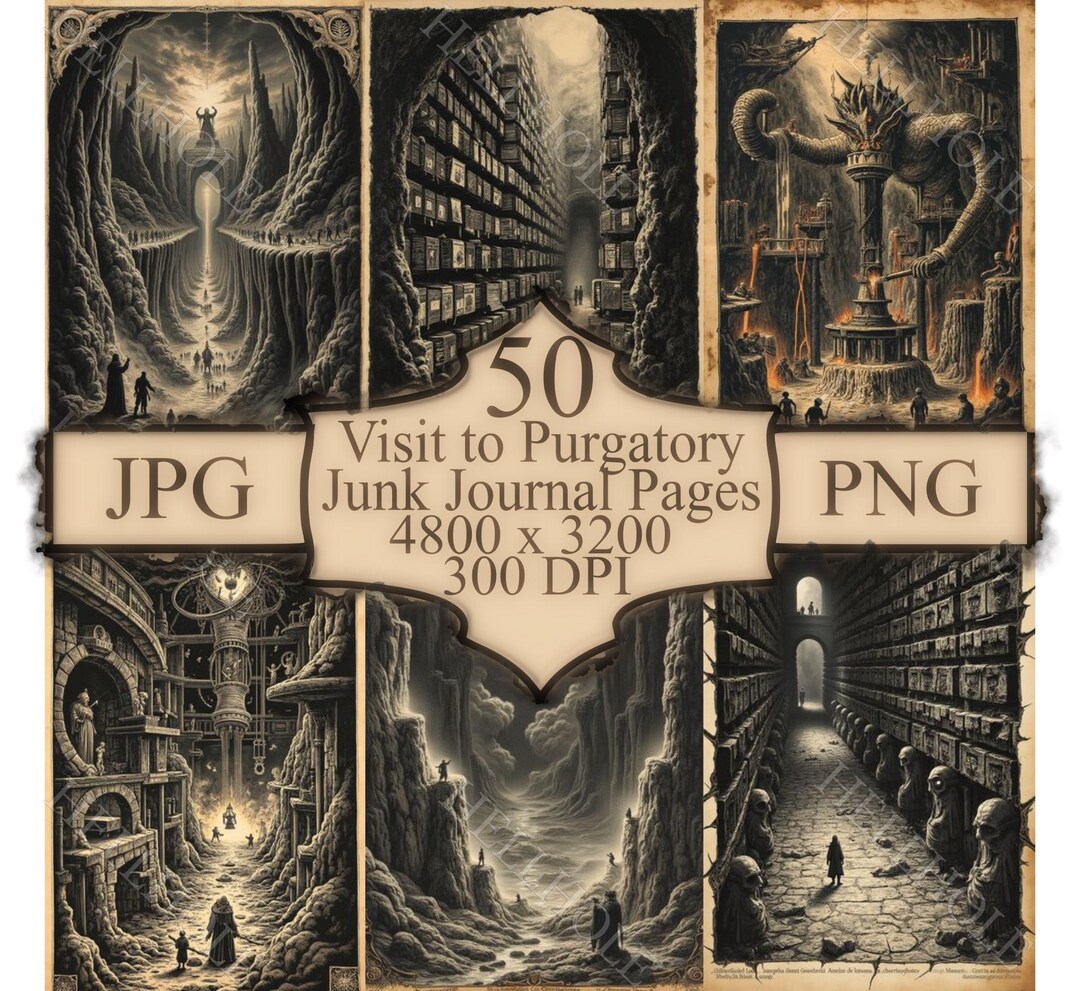 50 Printable Purgatory Scenery Illustrations, Haunted Desolate ...