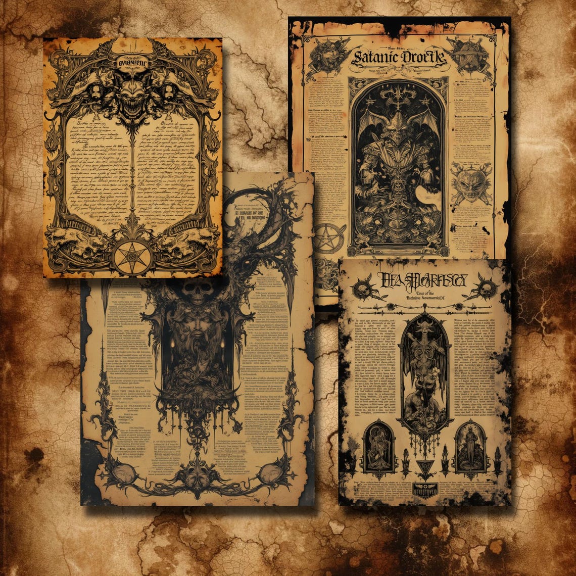 Satanic Bible Art: 50 Sinister Illustrations for Gothic Journals ...