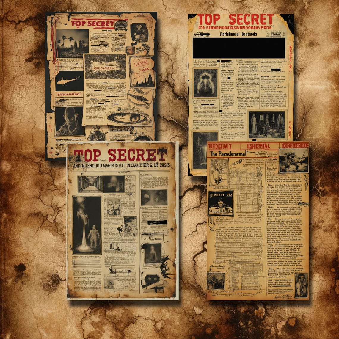 Top Secret Document Art Pack: 50 Classified Designs for Mystery Crafts ...