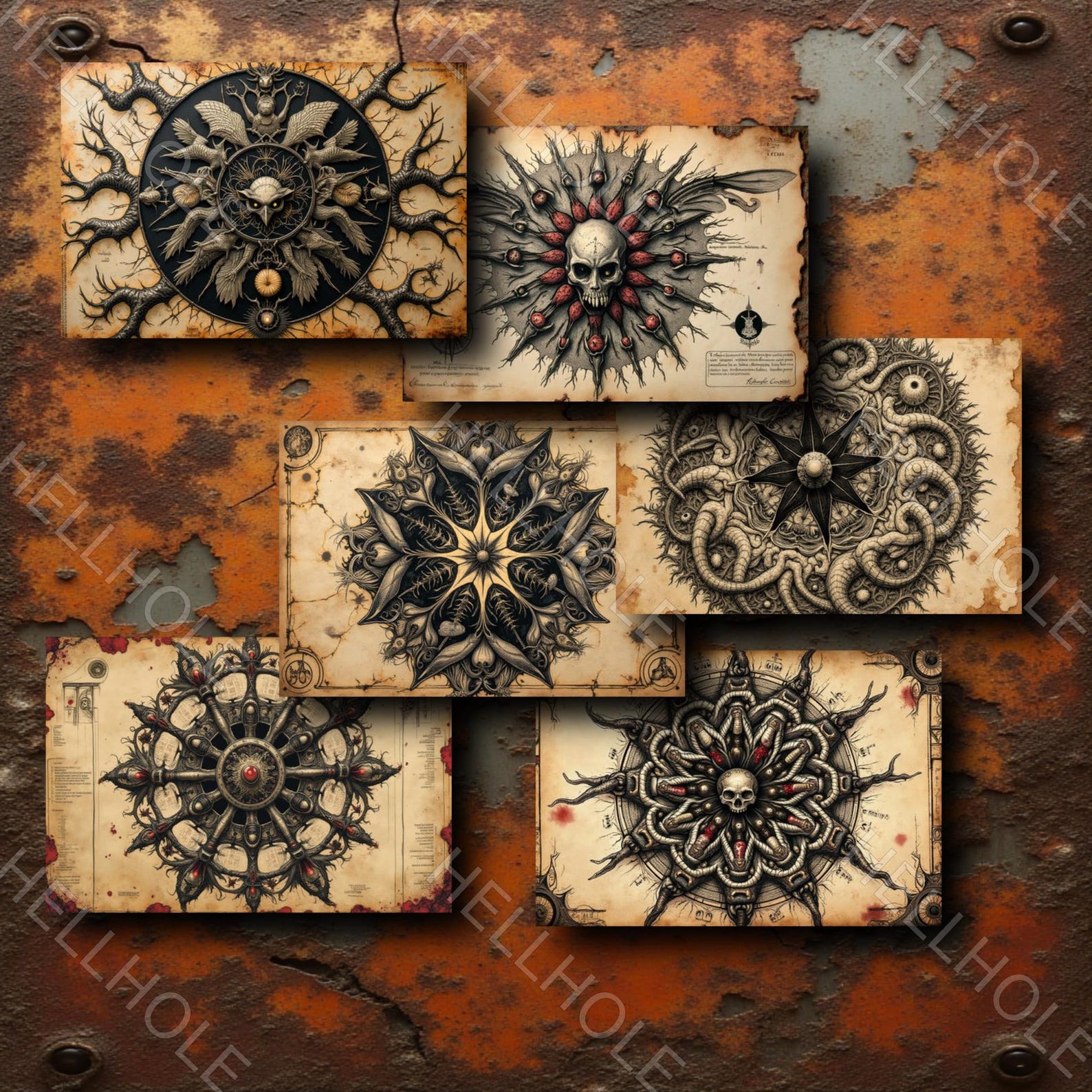 Cursed Seal Illustrations: Occult Sigil Clipart Bundle (digital ...