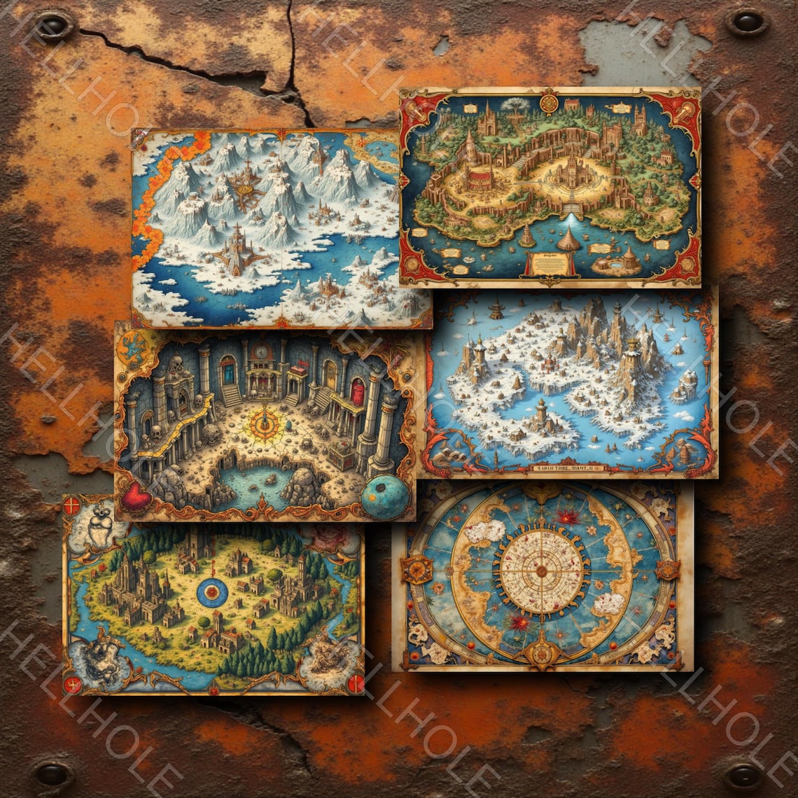 Fantasy Map Printables: RPG Worldbuilding Cartography Pack (digital ...