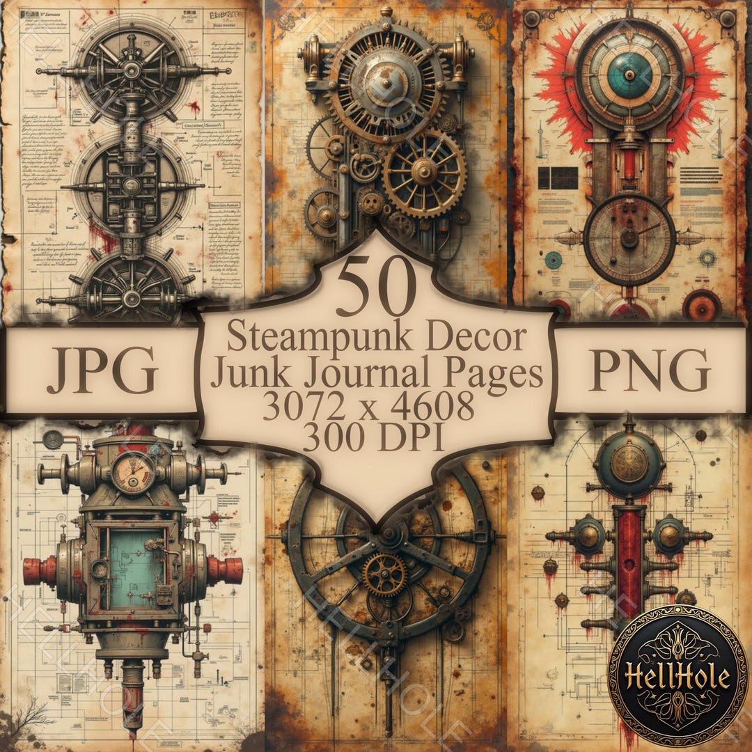 Steampunk Clipart Bundle: Retro-futuristic Illustrations (printable ...