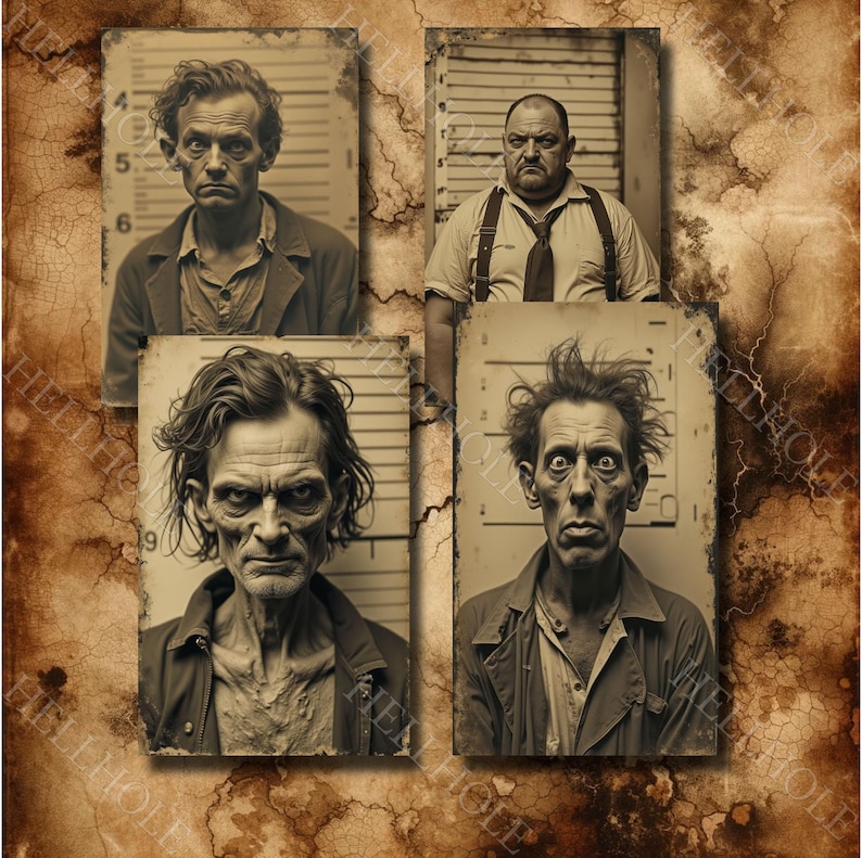 Crime & Punishment: 50 Mugshot Illustrations – Vintage Police Records ...