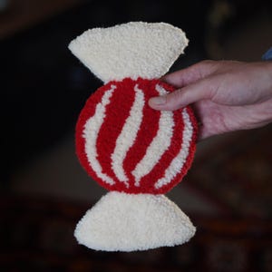 Peppermint Candy Christmas Decor Hand-tufted Christmas Wool Ornament X ...