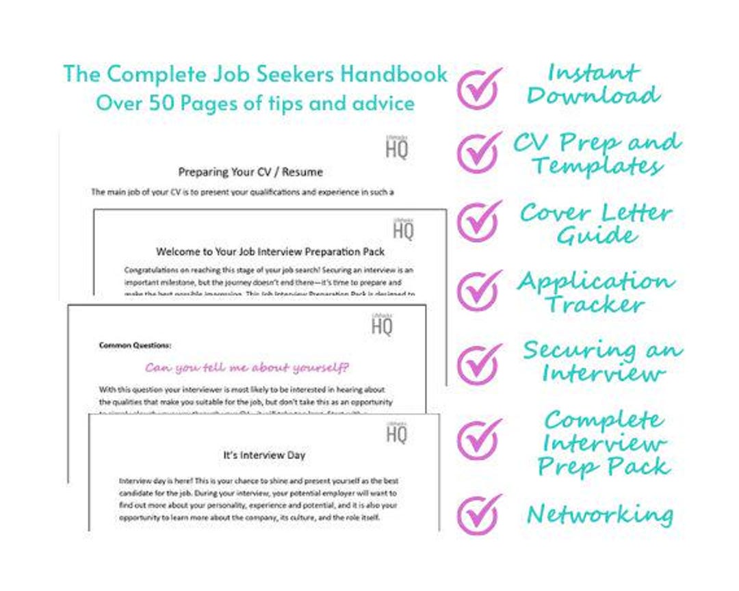 The Complete Job Seekers Handbook - Etsy