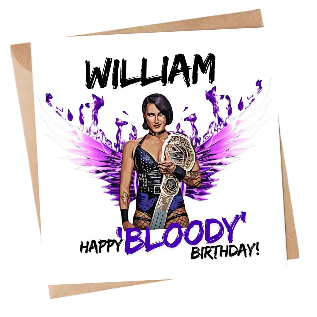 Rhea Ripley Birthday Card Personalised WWE Card, Rhea Ripley Card, WWE ...