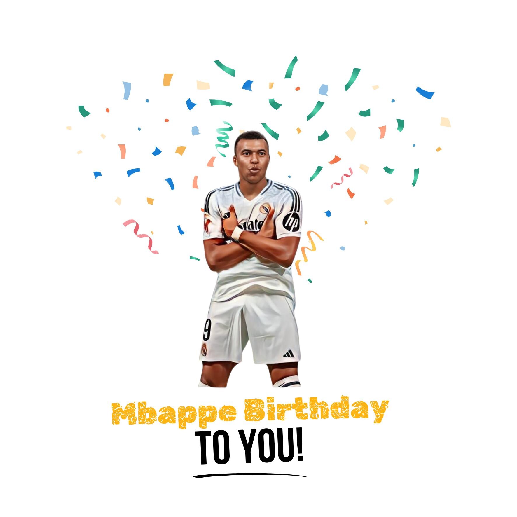Mbappe Birthday Card Real Madrid Birthday Card, Mbappe Card, Real ...