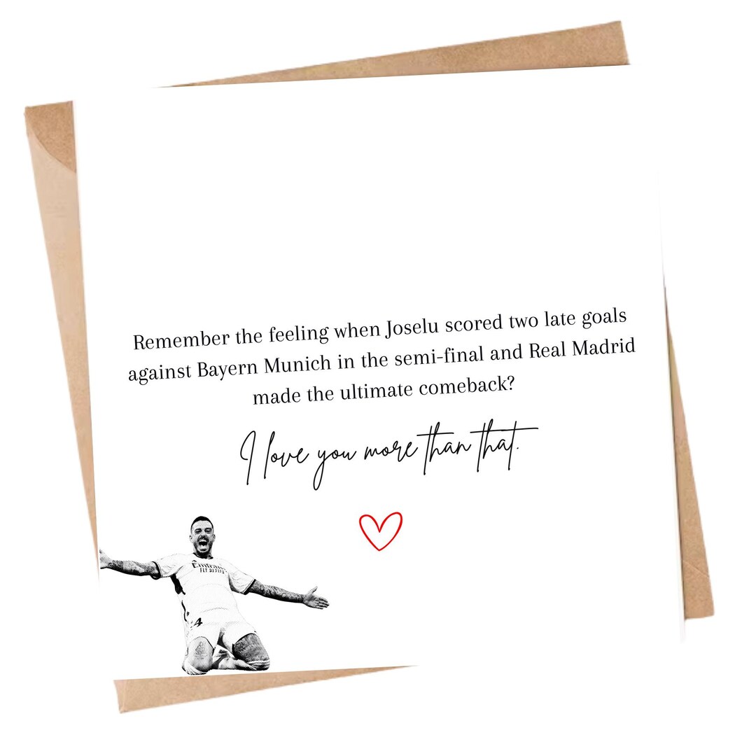 Real Madrid Birthday Card Joselu Comeback Card, Madrid Birthday Card ...