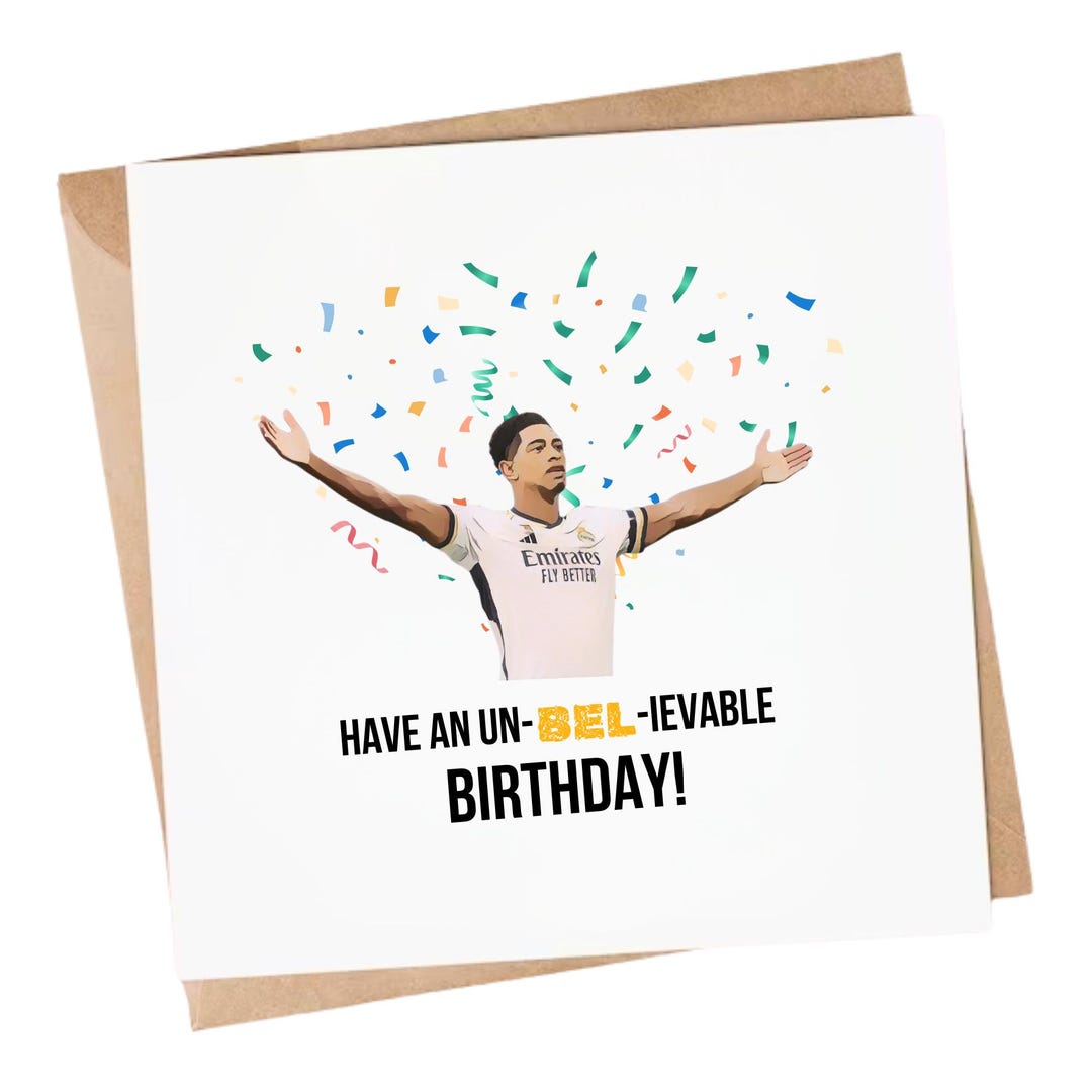 Jude Bellingham Birthday Card Real Madrid Birthday Card, Bellingham ...