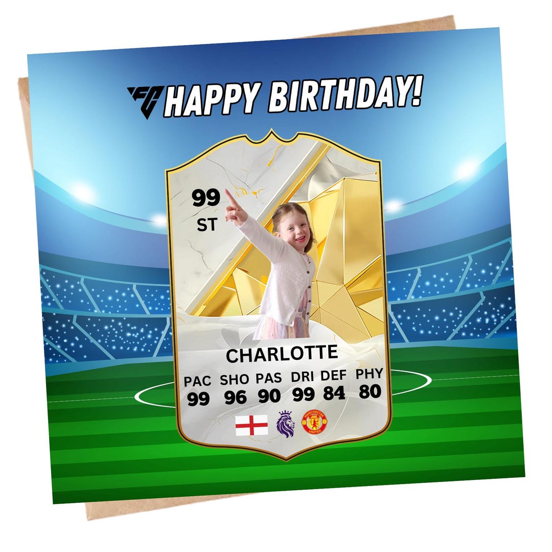 FC25 Birthday Card Personalised Ultimate Team Birthday Card, FC25 Card ...