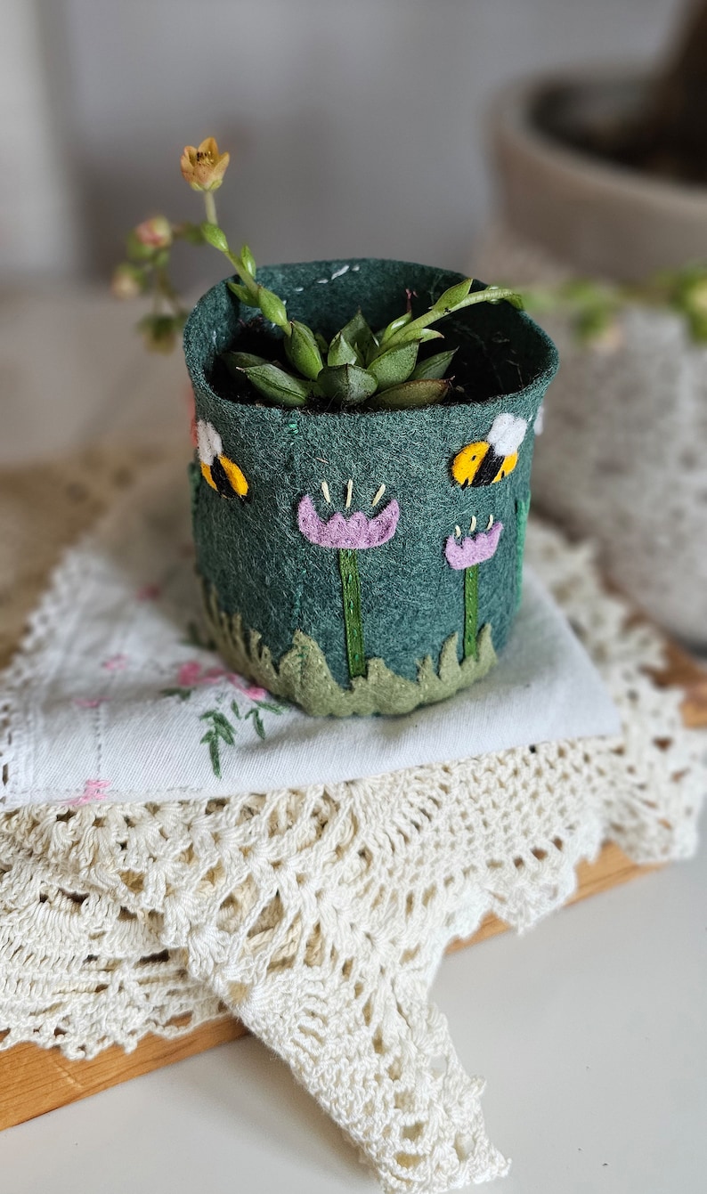 DIY Felt Flower Pot SVG & PDF Sewing Pattern - Etsy