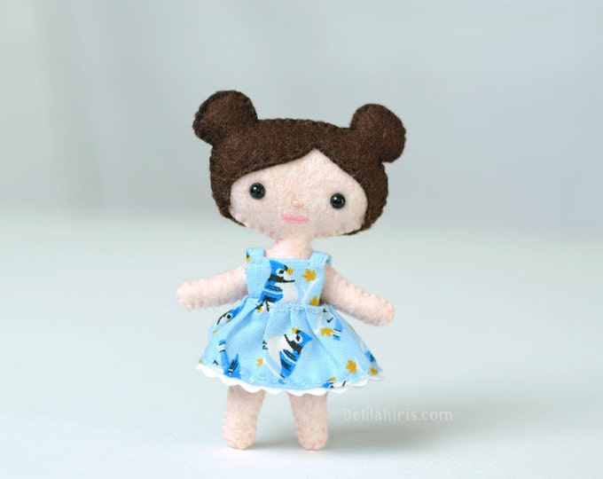 Mini 4 Inch Felt Doll Hand Stitched Pocket Doll Pose-able - Etsy