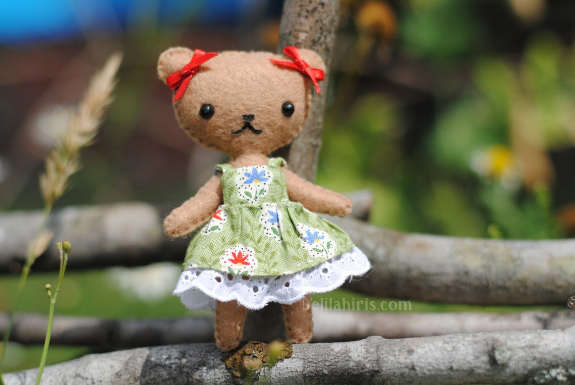 Teddy Bear Doll Pattern Felt Doll Sewing Pattern Make a 4 | Etsy