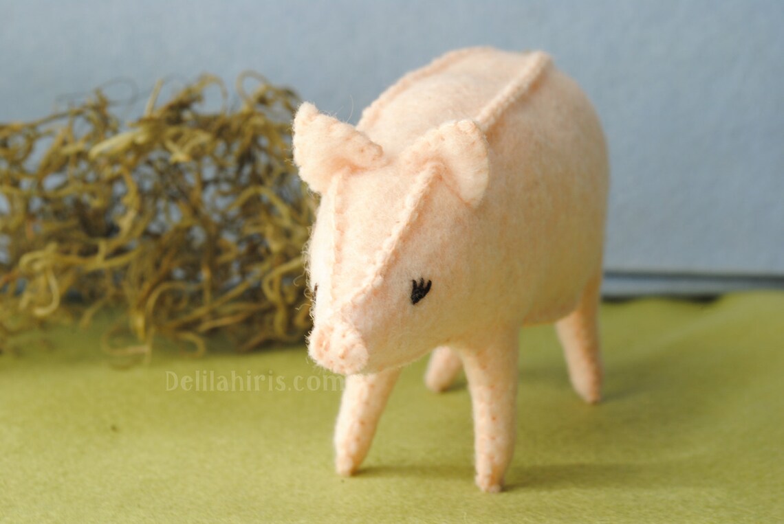 Felt Pig Stuffed Animal Sewing Pattern PDF & SVG DIY Tutorial - Etsy