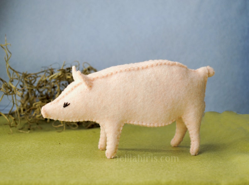 Felt Pig Stuffed Animal Sewing Pattern PDF & SVG DIY Tutorial | Etsy