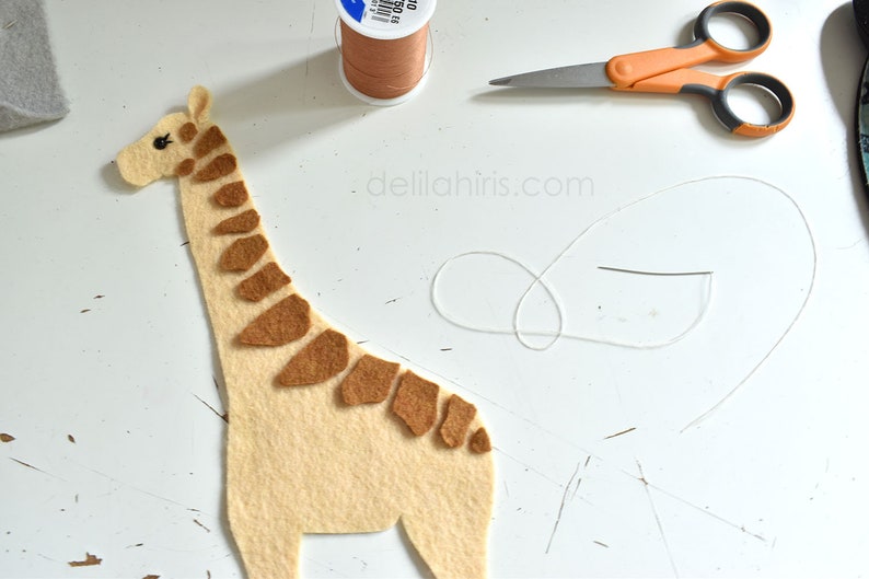 Giraffe Sewing Pattern PDF & SVG With Tutorial to Make Your Own Felt ...