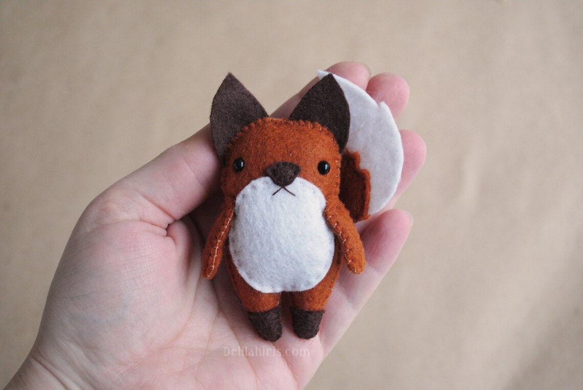 Woodland Fox Felt Ornament Pattern * Printable Sewing Pattern Felt Fox ...