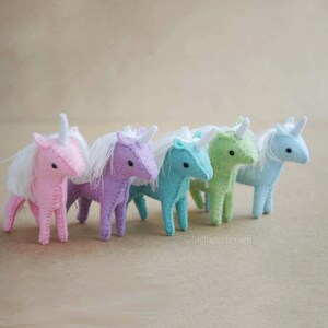 Stuffed Unicorn Sewing Patterns for Momma and Baby Set DIY Felt Animals ...