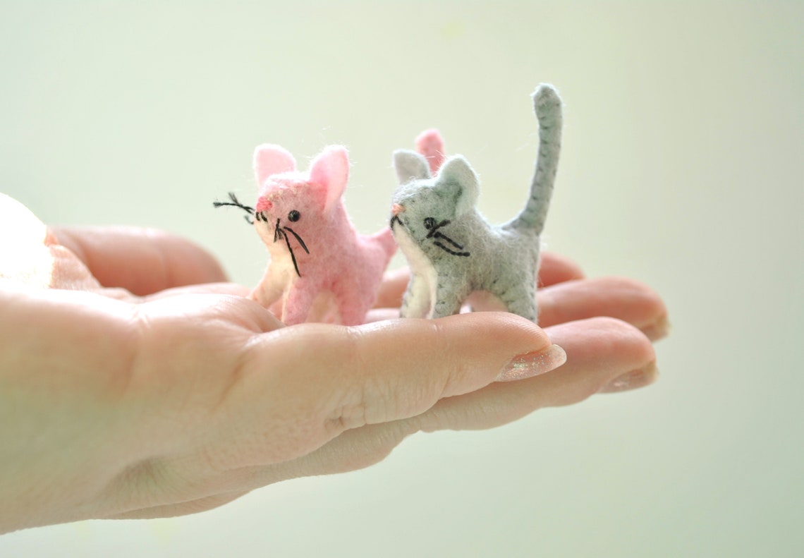 DIY Felt Miniature Animals Tiny Kitten Sewing Pattern | Etsy