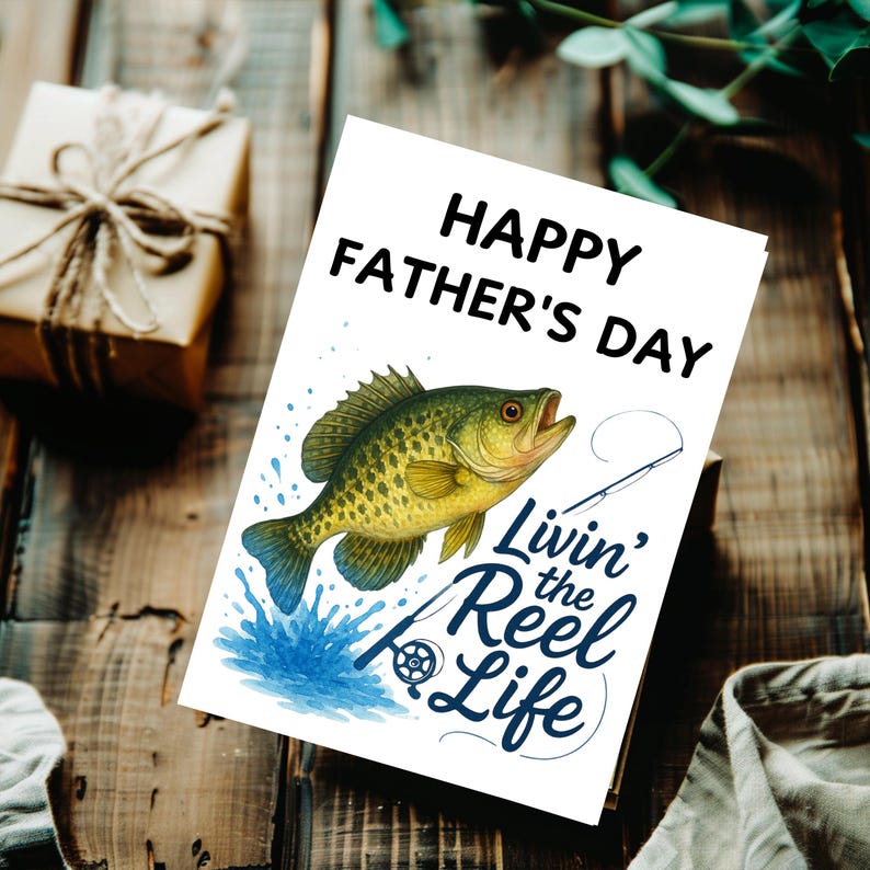 Digital Father's Day Card, Bold Livin' the Reel Life for Fathers Day ...