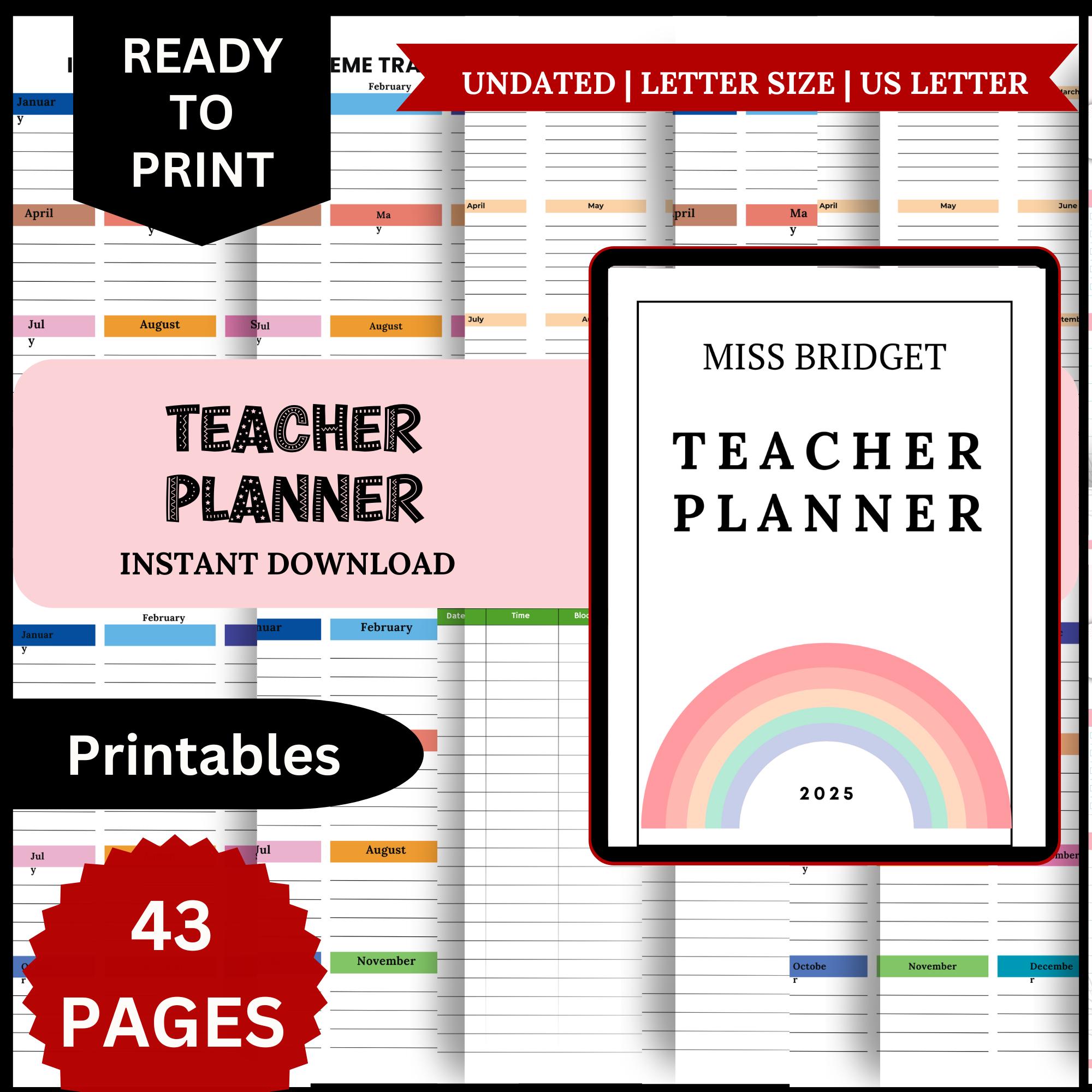 Personalised Teacher Planner, Diary, Lesson Planner, Academic Planner ...
