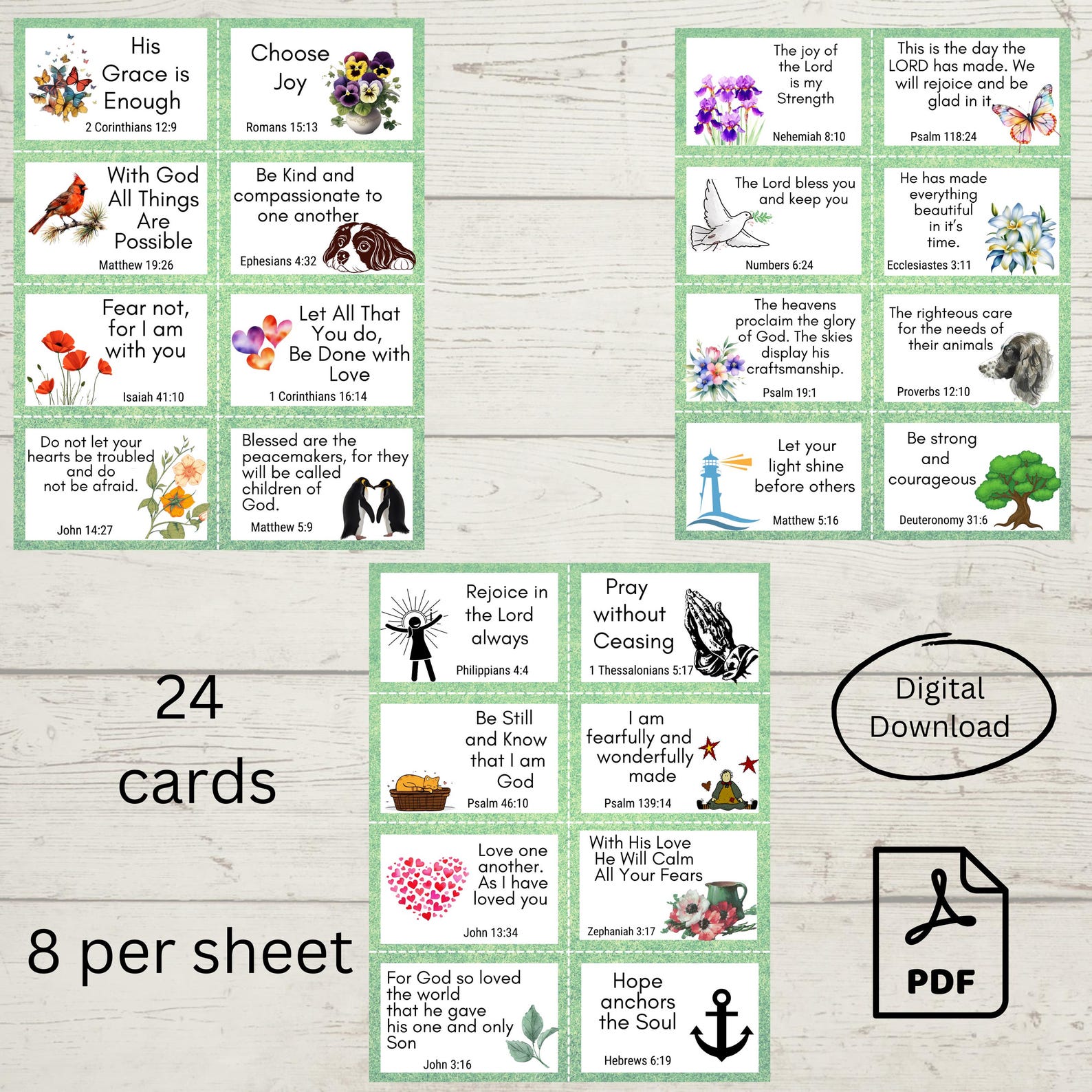 Printable Scripture Cards | Bible Verse Flashcards (PDF Download) - Etsy