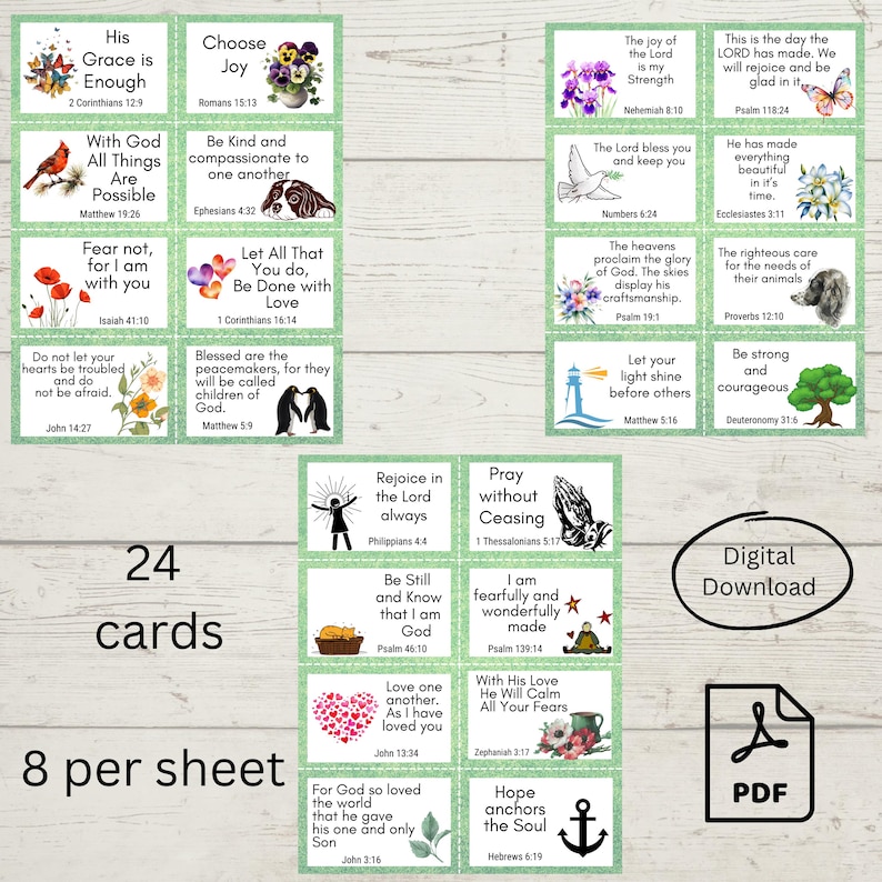 Printable Scripture Cards | Bible Verse Flashcards (PDF Download) - Etsy