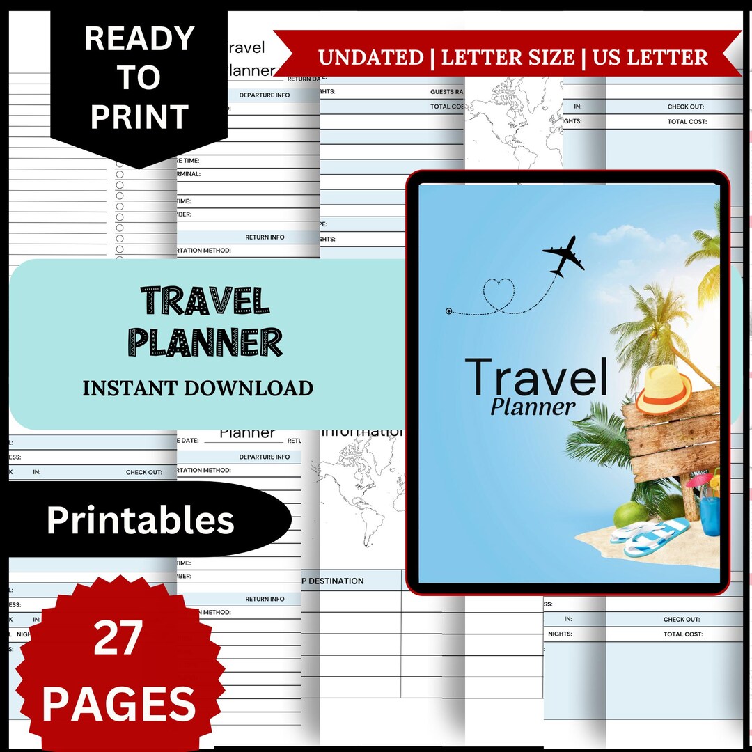 Travel Planner Digital Travel Planner for Travel Itinerary Digital ...