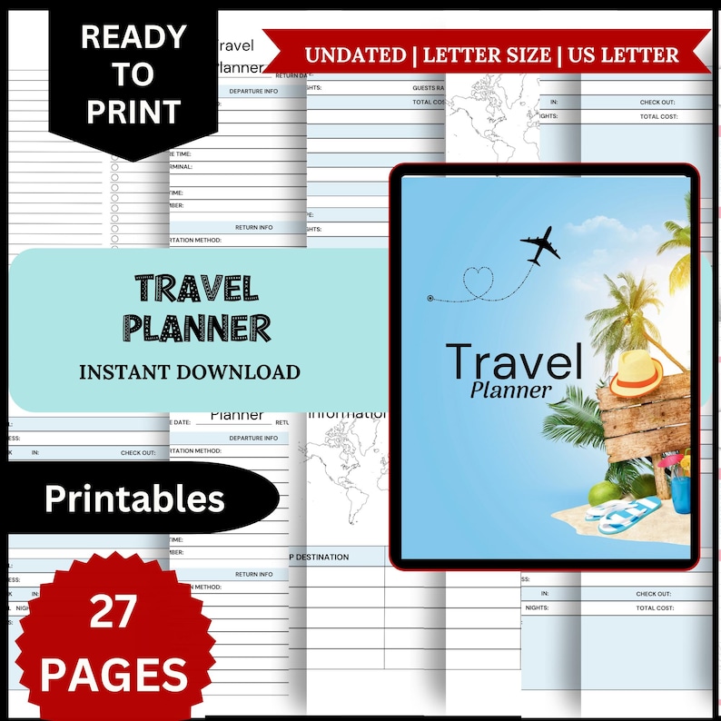 Travel Planner Digital Travel Planner for Travel Itinerary Digital ...