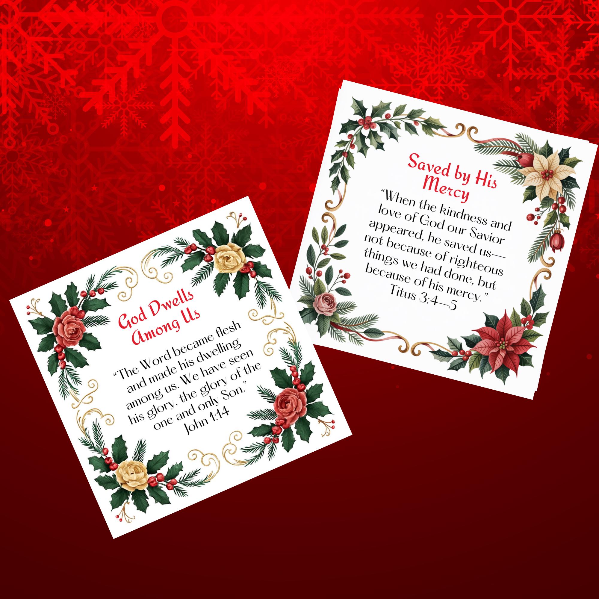 Christmas Scripture Cards, 12 | Printable Bible Verse Card Set ...