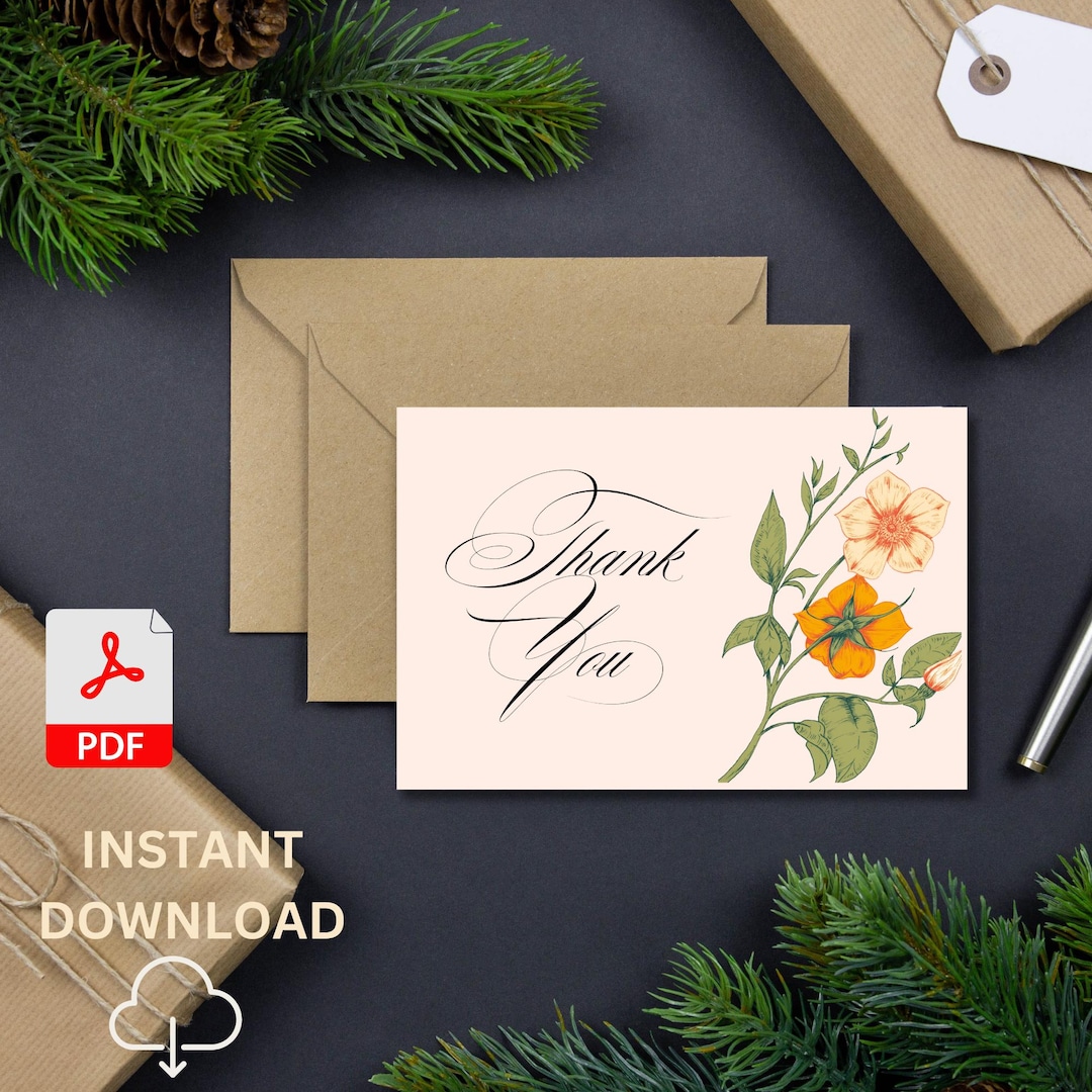 Custom Thank You Card, Personalized Thank You Card for Business, Black ...