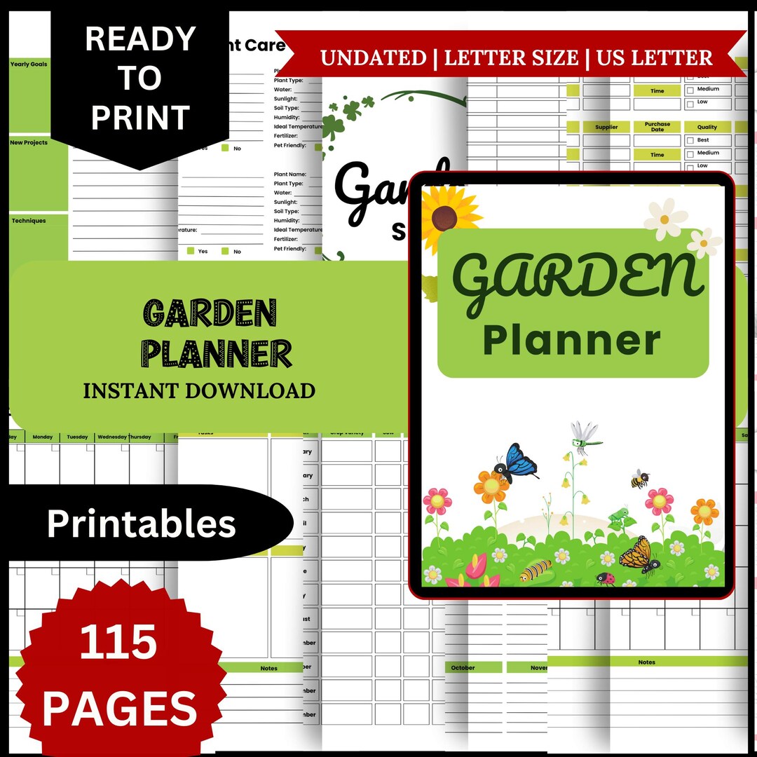 Gardening Planner, Gardening Journal, Checklist, Gardening Organizer ...